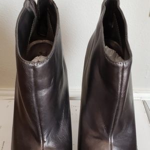 Forever 21 | Shoes | Pewter Booties With Back Zipper | Poshmark